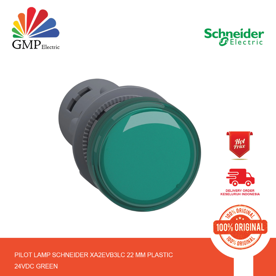 Jual Pilot Lamp Schneider XA2EVB3LC 22 mm Plastic 24VDC Green | Shopee ...