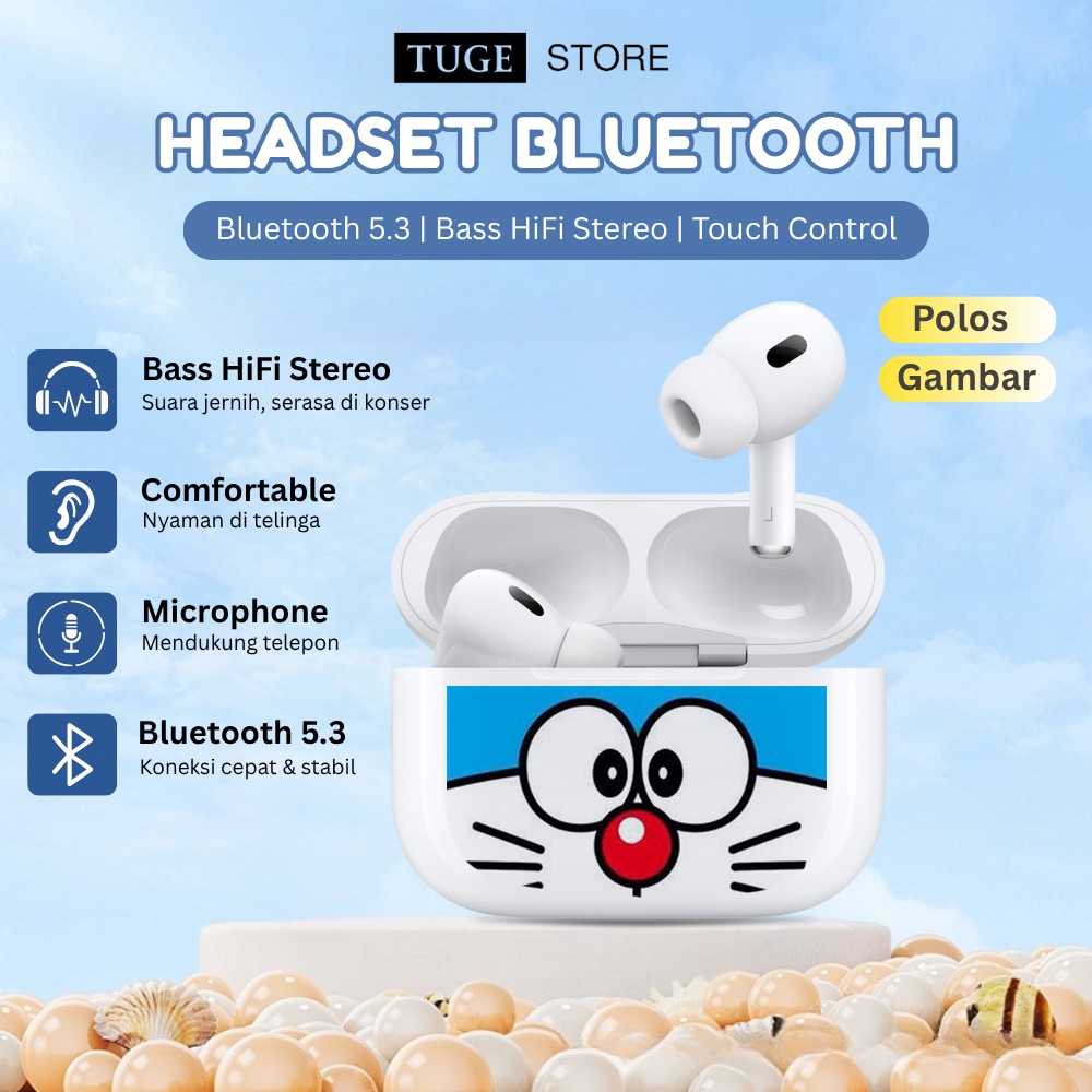 Jual TUGE TWS Earphone Wireless Headphone Nirkabel Airpod Headset ...
