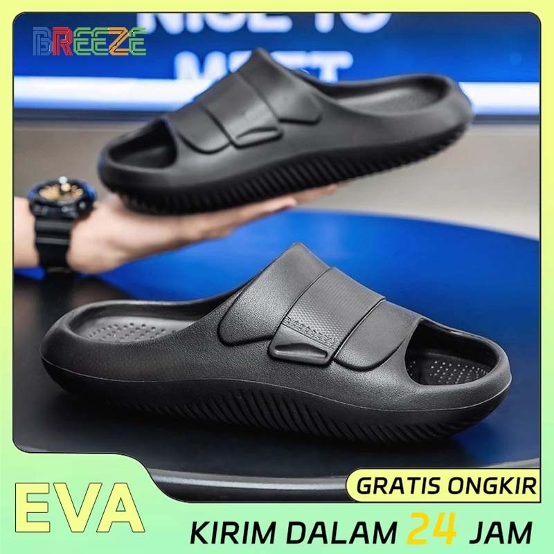 Jual Sandal Pria Terbaru 2025 Sendal Slop Cowok Dewasa Bahan Karet Eva ...