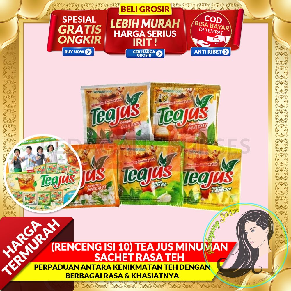 Jual (RENCENG ISI 10) TEA JUS MINUMAN SACHET RASA TEH GULA BATU APEL ...