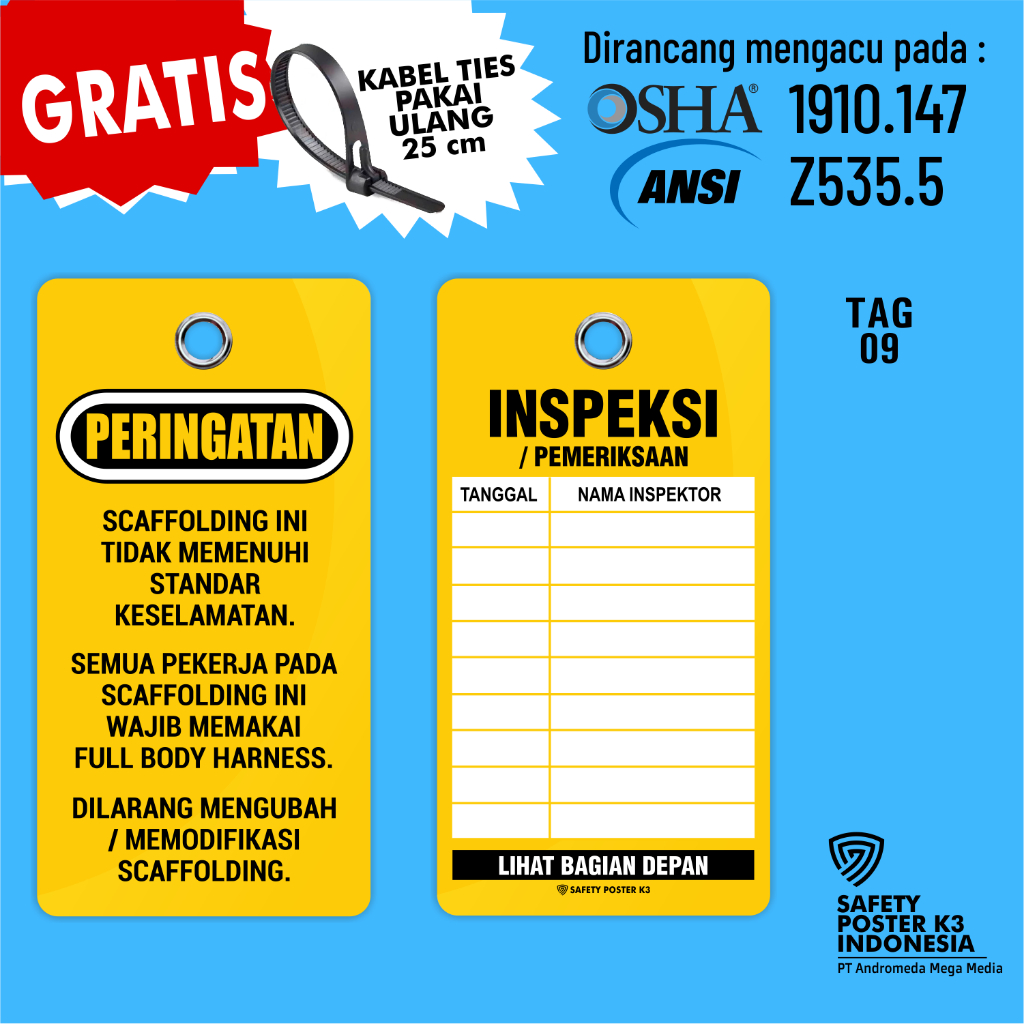 Jual Tag Loto : Scaffolding Kuning HItam, Outdoor Anti Air. | Shopee ...