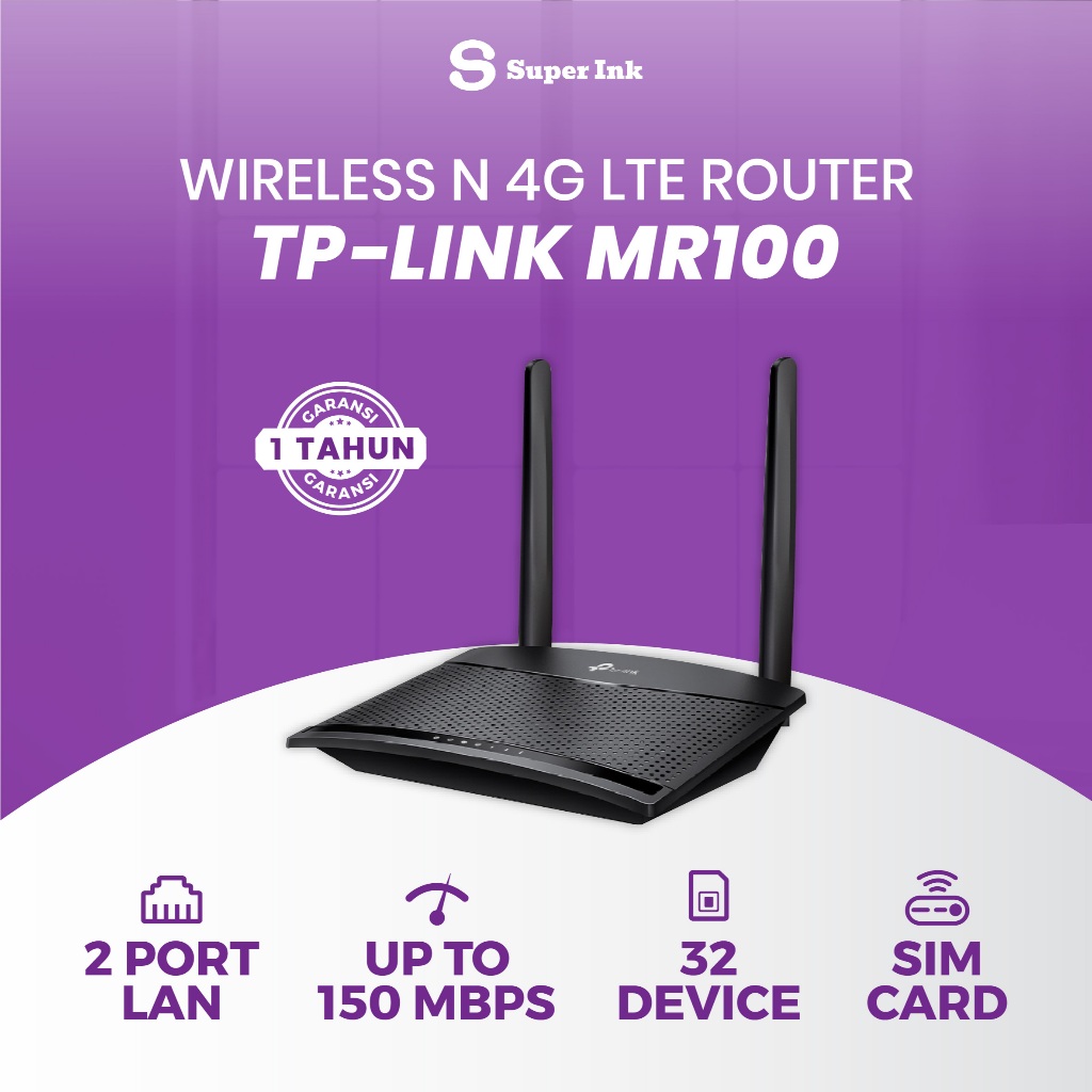 Jual TP Link MR100 Router 4G LTE 300 Mbps – Kompatibel Semua Operator ...