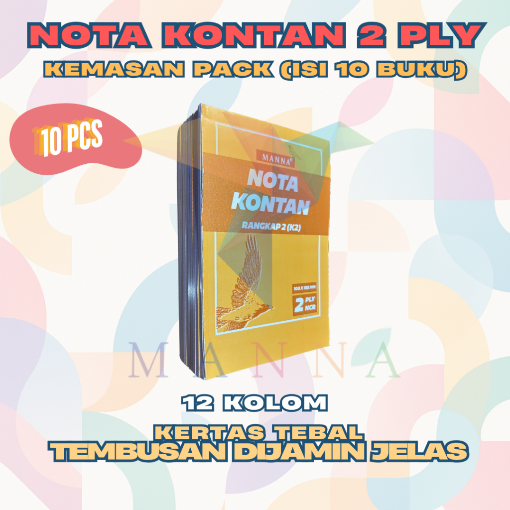 Jual (1 PACK/10 BUKU) Nota Kontan 2 ply NCR 20 LEMBAR Ukuran Kecil ...