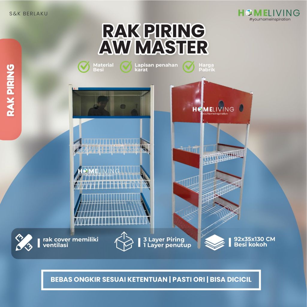 Jual HOMELIVING FURNITURE - RAK PIRING/DAPUR 4 SUSUN AW MASTER ...