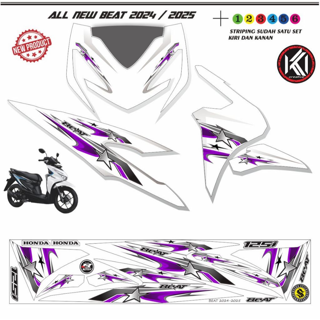 Jual NEW STRIPING STICKER MOTOR BEAT DELUXE GEN 2 NEW SIMPEL MOTIP DAN ...