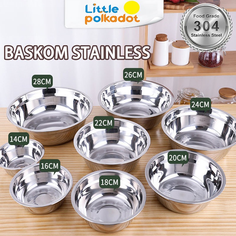 Jual Littlepolkadot Baskom Lipat Baskom Stainless 304 Baskom Makan ...