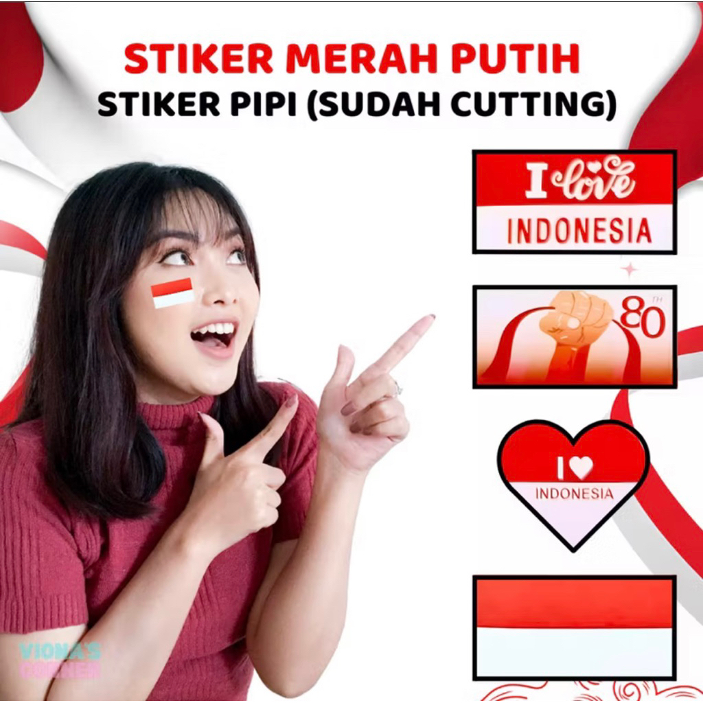 Jual Sticker Pipi Bendera Merah Putih / Sticker Pipi I Love Indonesia ...