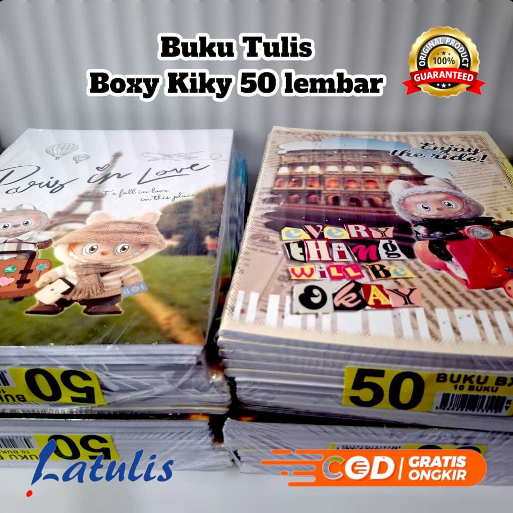 Jual Buku Tulis BOXY KIKY 50 lembar 1 pak (isi 10 buku) MURAH BAGUS ...