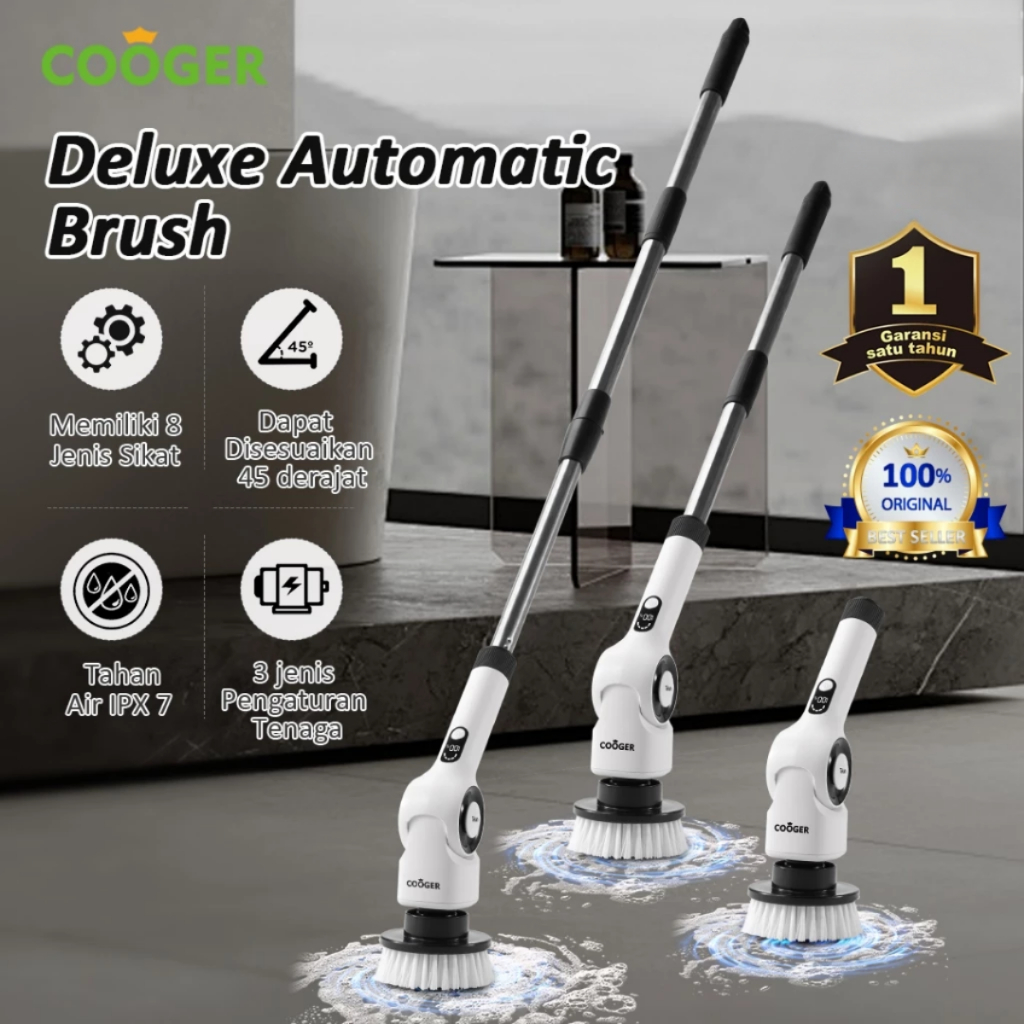 Jual COOGER Sikat Kamar Mandi Elektrik 8IN1 Deluxe Dapat Disesuaikan Sikat Listrik Otomatis ...