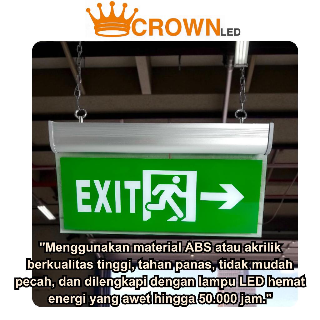 Jual LAMPU EXIT LED DARURAT EMERGENCY SIGN - Dengan Baterai Menyala ...