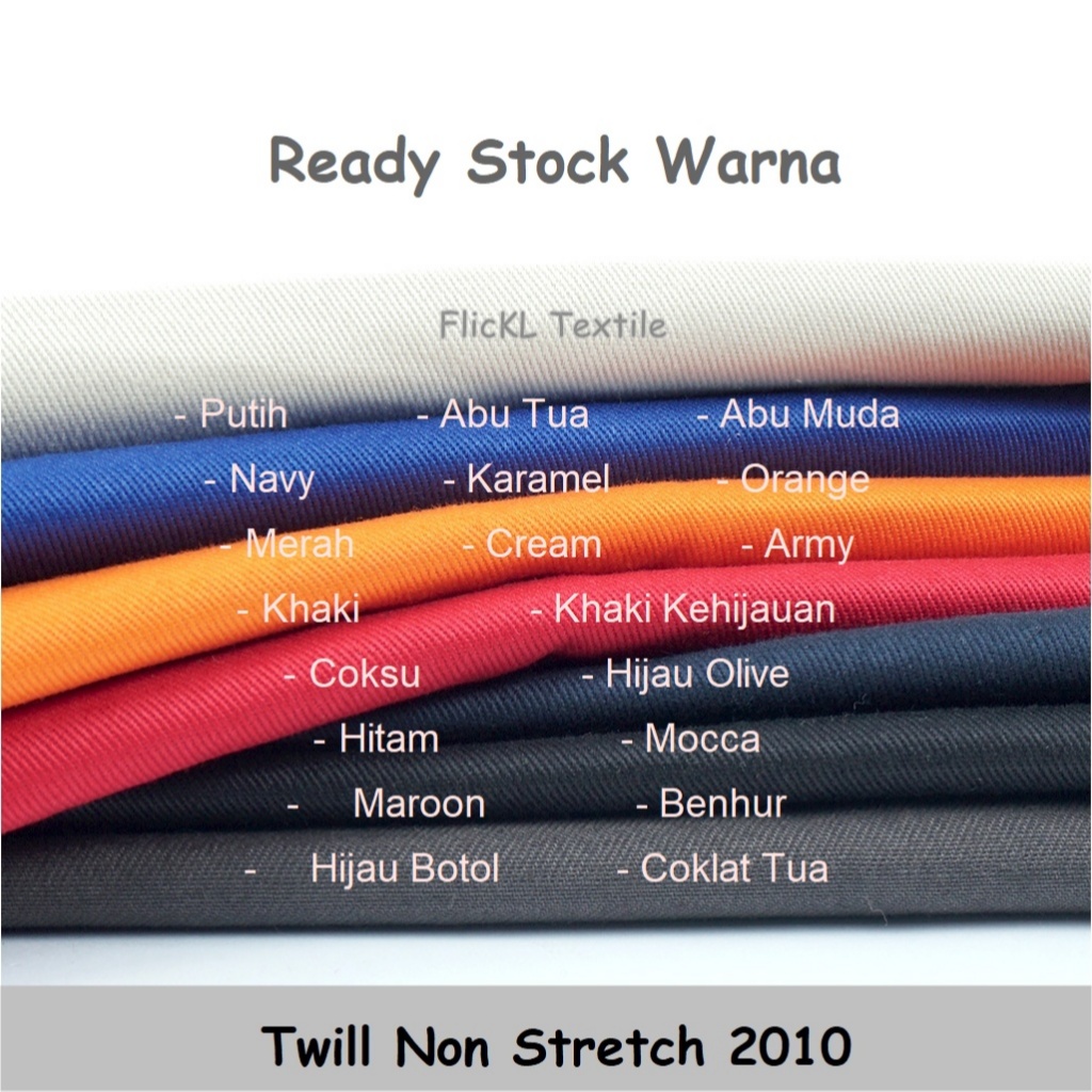 Jual Kain Twill Non Stretch Bahan Twill 2010 Tidak Melar Katun Kain ...