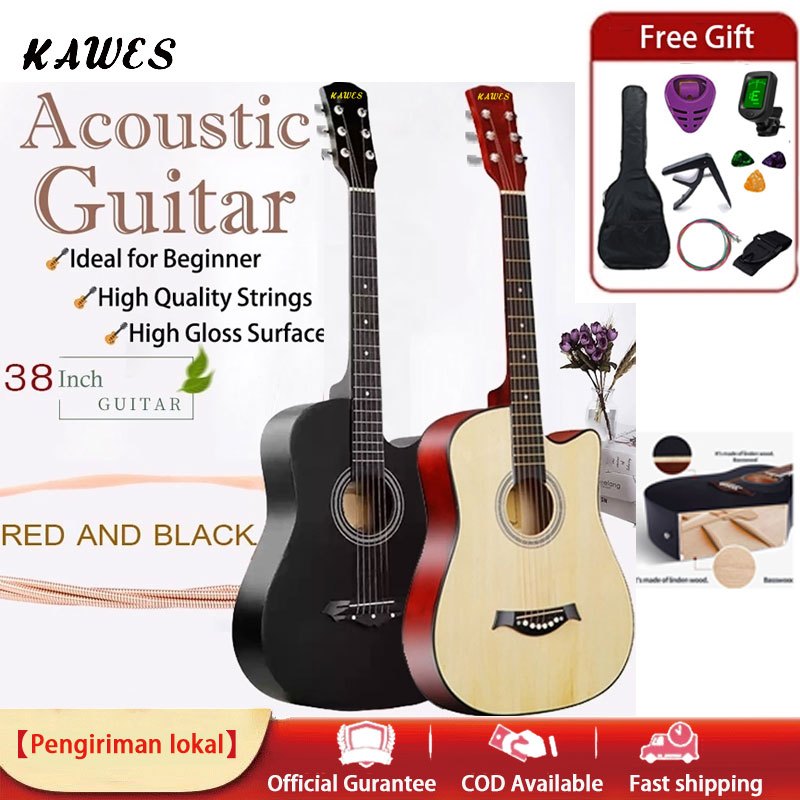 Jual KAWES Gitar Akustik GITAR ORIGINAL Kayu Gitar Beginner Free ...