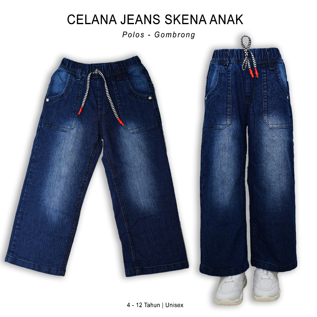 Jual Celana Jeans Gombrong Skena Anak Usia 4 - 15 Tahun Model Baggy Gombrong Fashion Laki-Laki ...