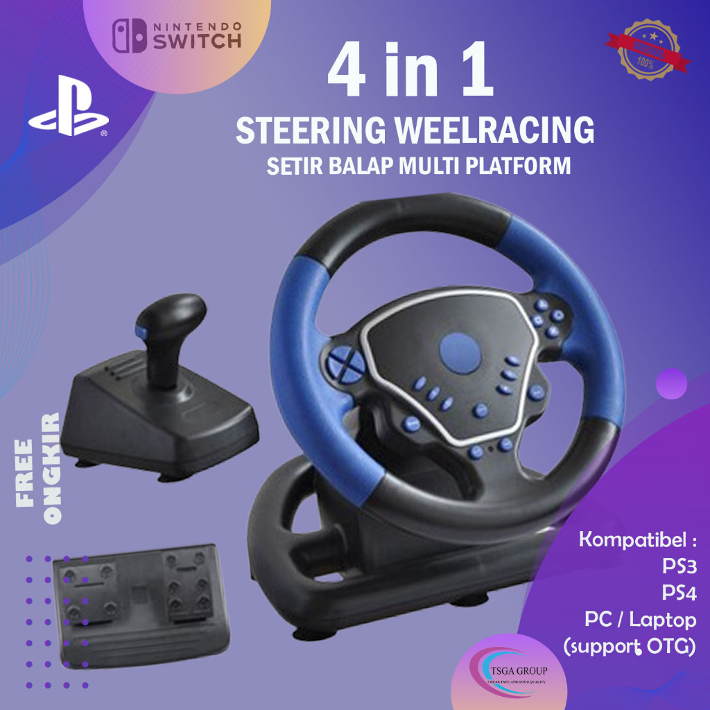 Jual Steering Wheel Racing PS4 PC PS3 Laptop Android Smartphone HP PS 4 ...