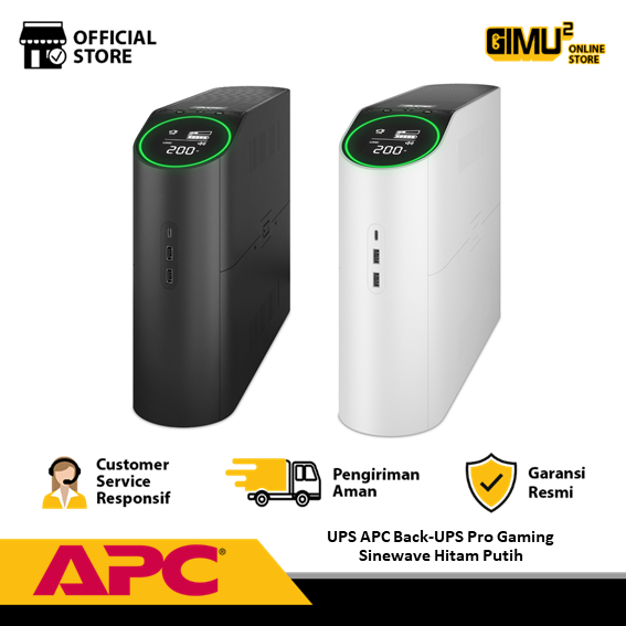Jual UPS APC Back-UPS Pro Gaming Sinewave Hitam Putih BGM2200-MSX ...
