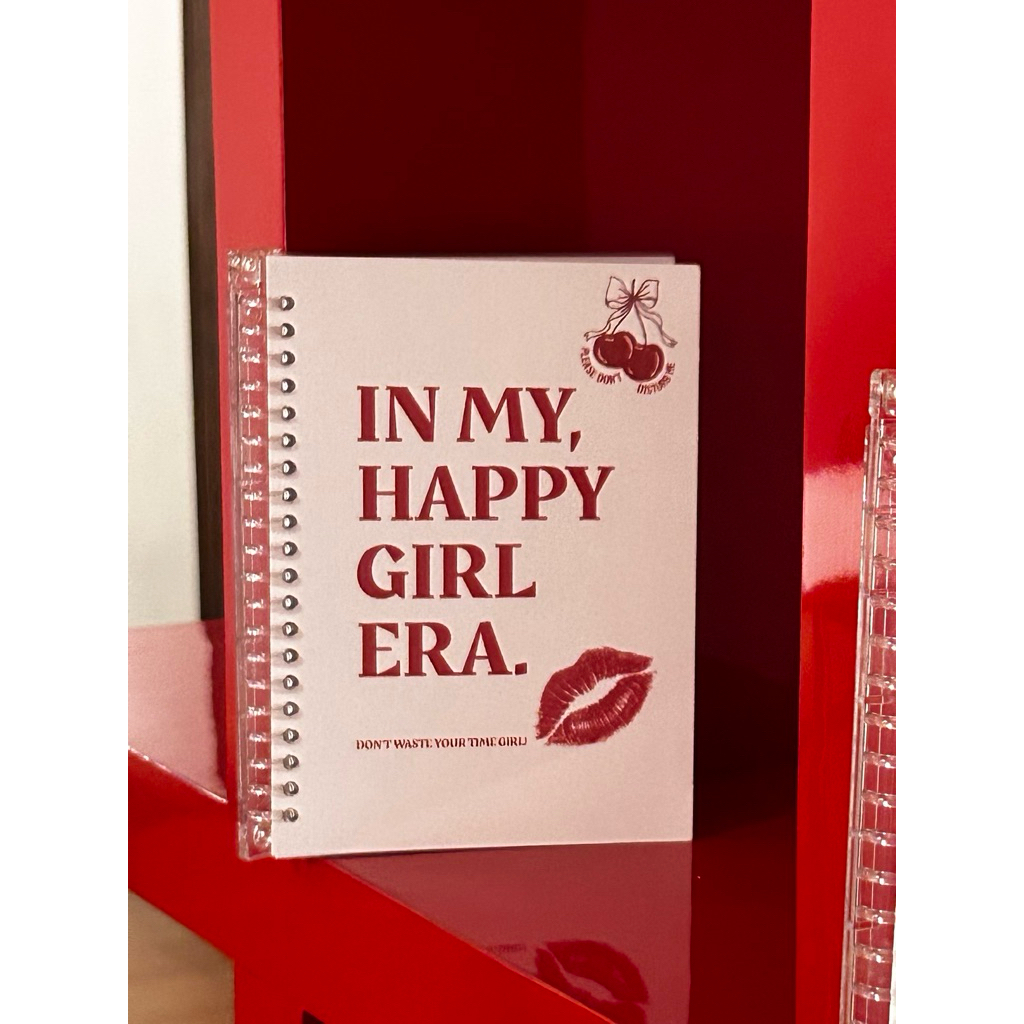 Jual Binder A5 Estetik Custom - In My Happy Girl Warna Merah | Loose ...