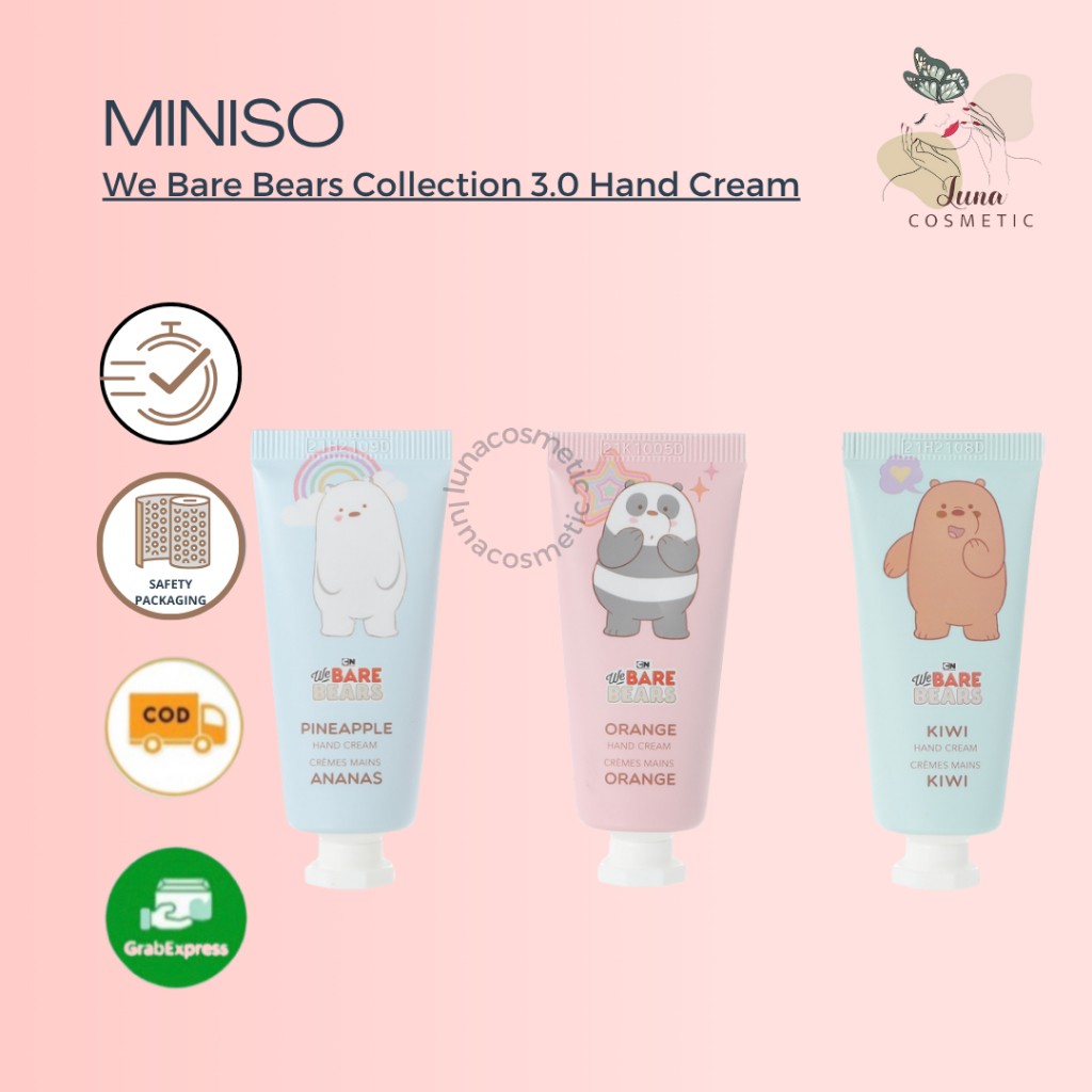 Jual Miniso Skincare We Bare Bears Collection 3.0 Hand Cream | Shopee ...