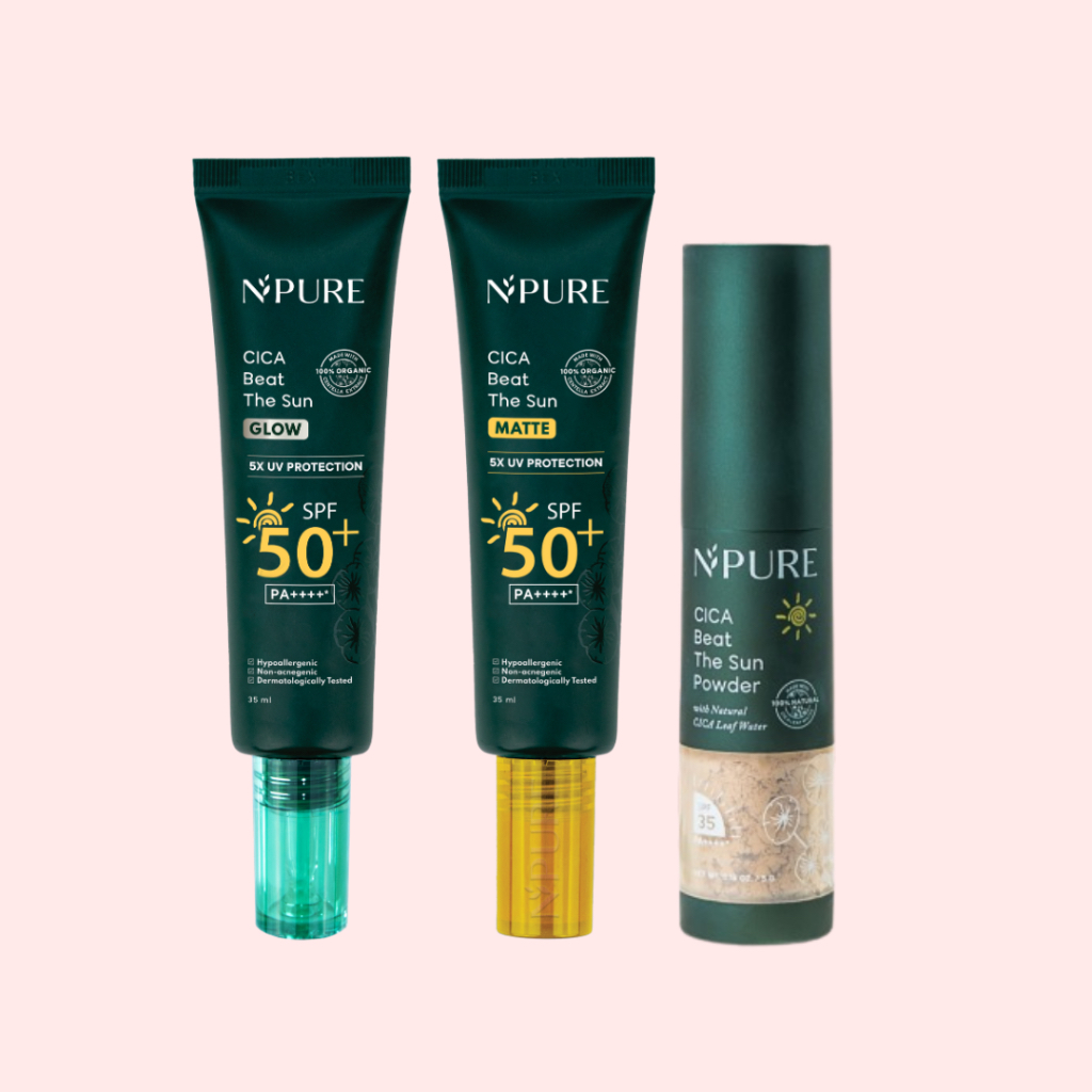Jual NPURE Cica Beat The Sun SPF50 PA ++++ | BTS Powder SPF35 5gr ...