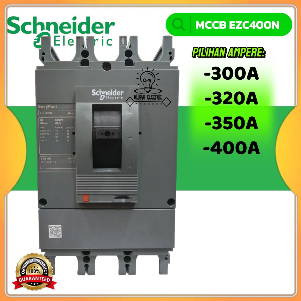Jual Breaker mccb 3p 350a EZC400N EZC400N3350N Mccb schneider 350a ...