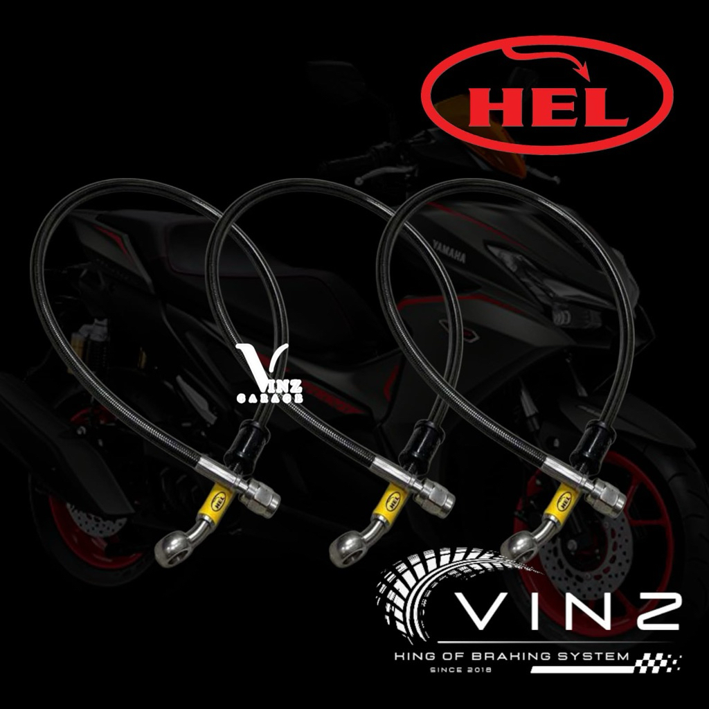 Jual Selang Rem Hel Aerox Turbo Black Carbon Full Set // Selang Rem Hel ...