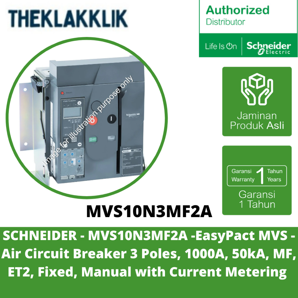 Jual SCHNEIDER - MVS10N3MF2A - EasyPact MVS - Air Circuit Breaker 3 ...