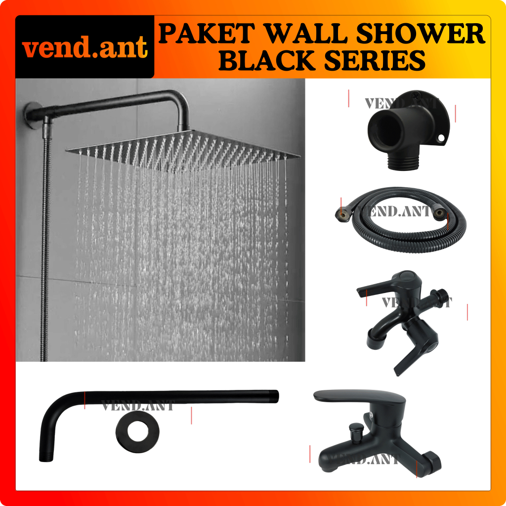 Jual Paket Wall Shower Head Shower Rainfall Instalasi Luar Tanpa Bobok ...