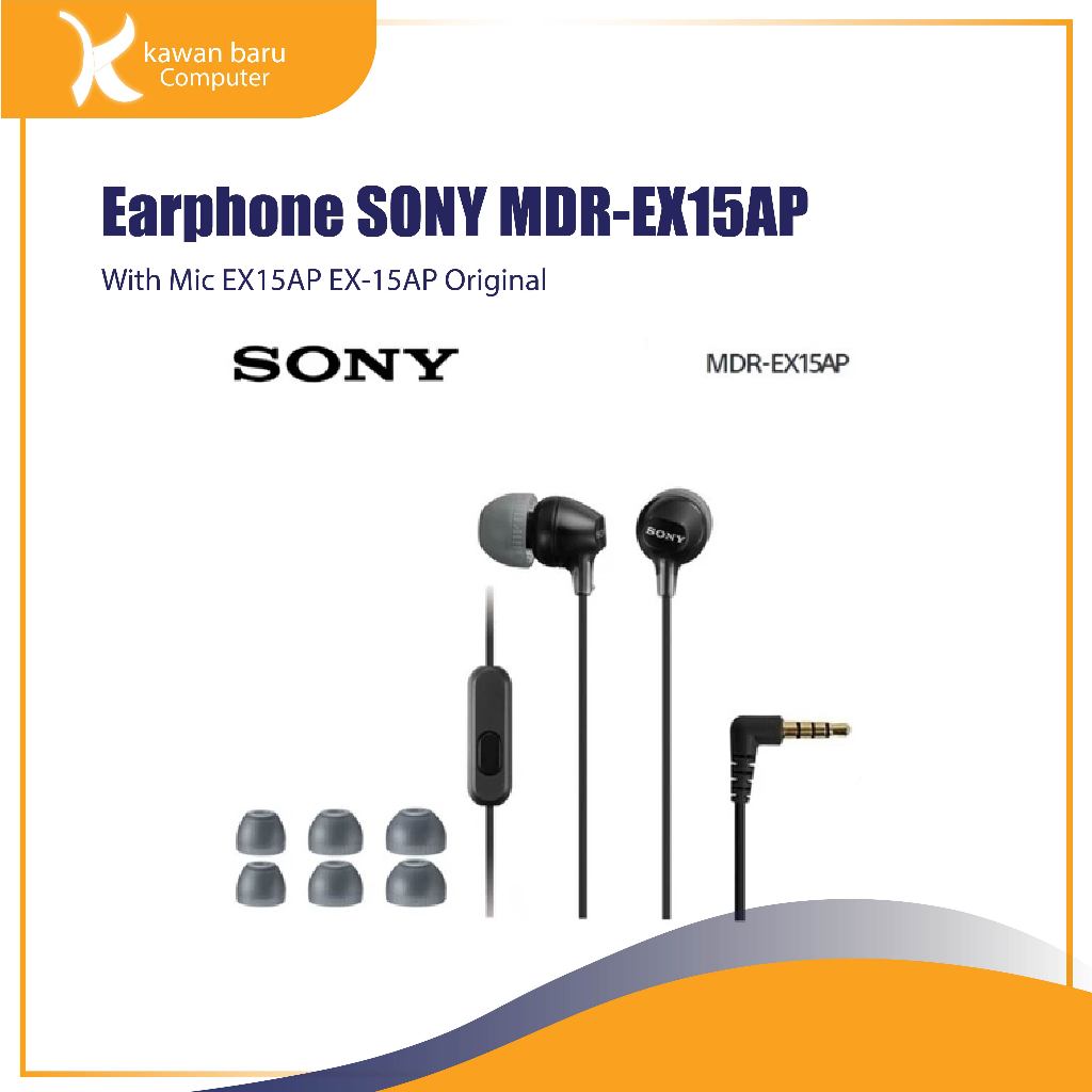 Jual Earphone SONY MDR-EX15AP With Mic EX15AP EX-15AP Original Bandung ...