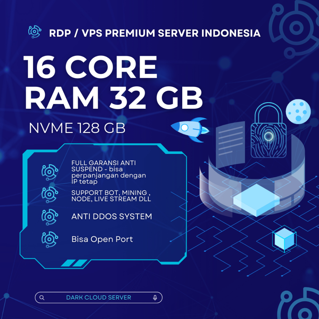 Jual RDP / VPS Ram 32GB 16 Core / 16 VCPU Ram 32 GB Bulanan Mingguan ...