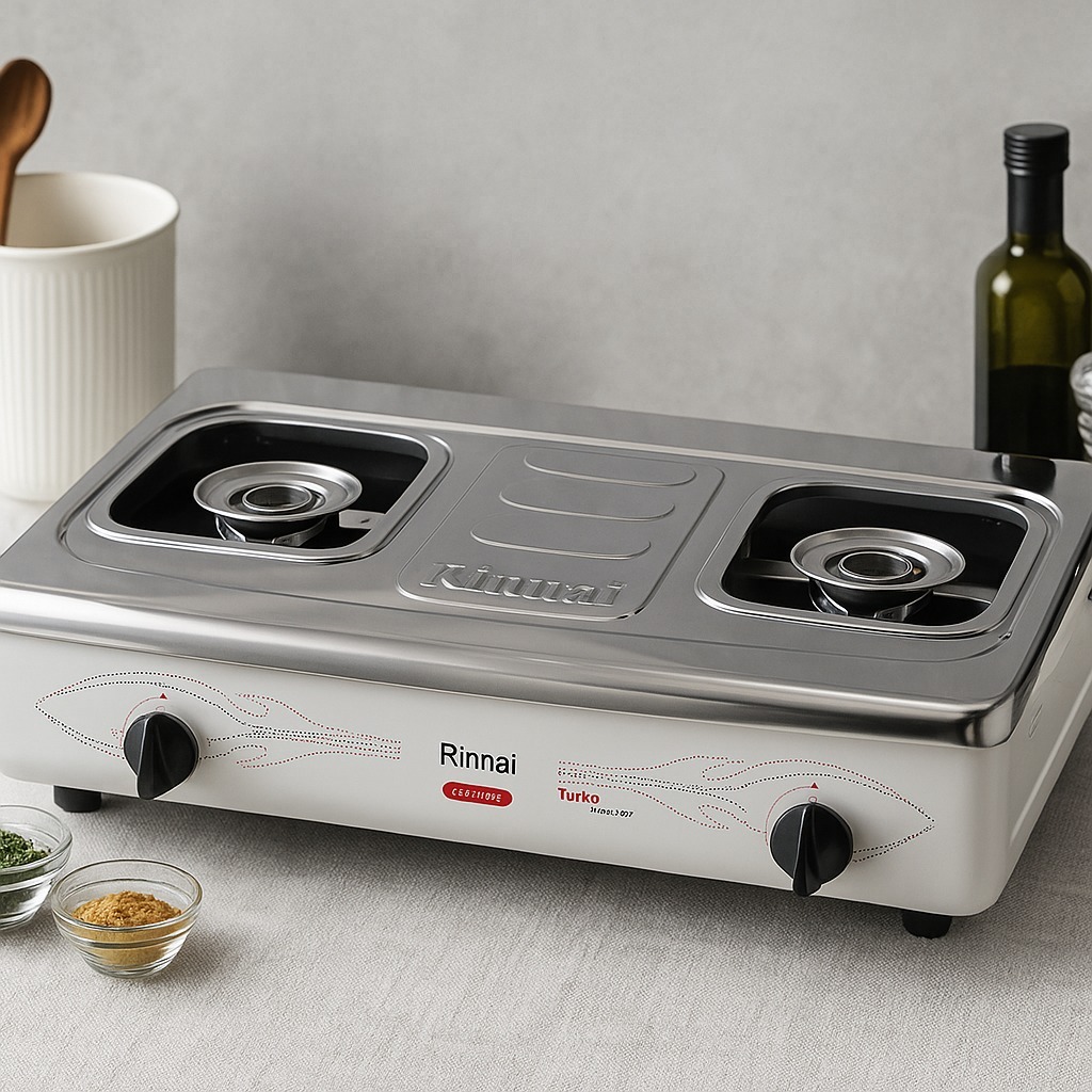 Jual KOMPOR GAS RINNAI RI 712T - 2 TUNGKU STAINLESS API TURBO HEMAT GAS | RINNAI 712T ORI ...
