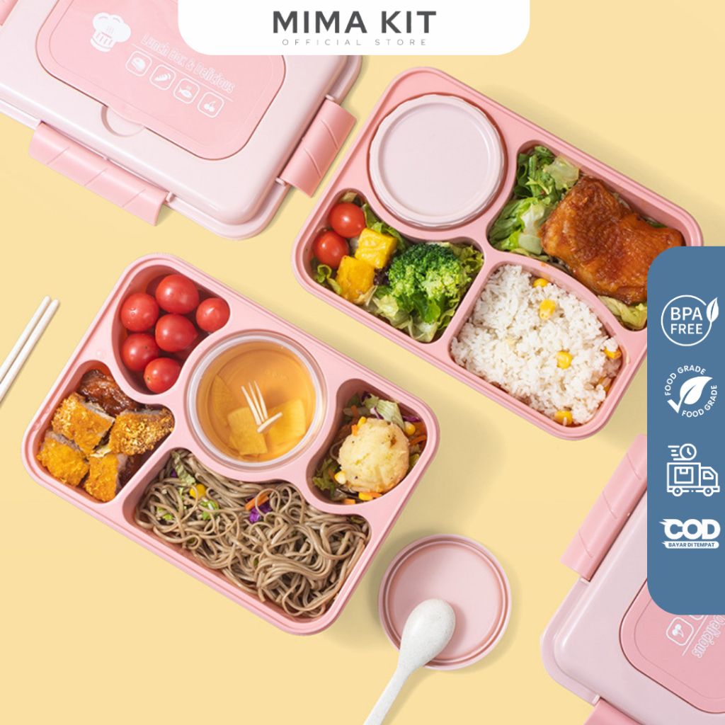 Jual MimaKit - Tempat Makan Anak Aesthetic Lunch Kotak Makan 3 Sekat ...