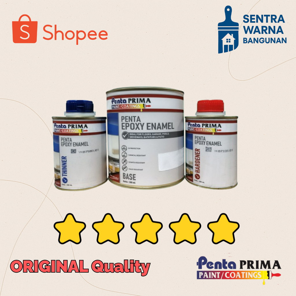 Jual Cat Epoxy Lantai Penta / Epoxy Enamel Penta ukuran : 1L / set | Shopee Indonesia