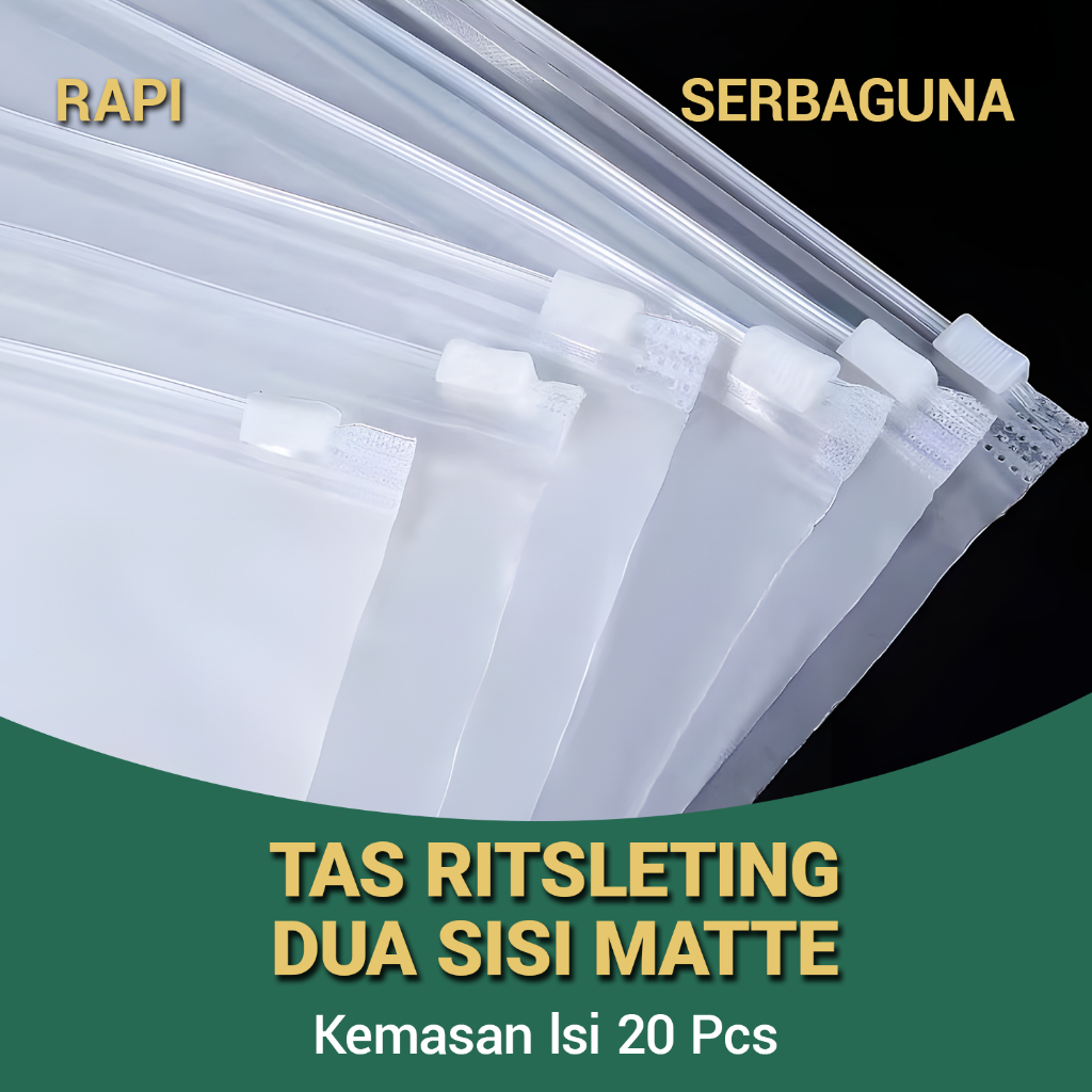 Jual 20 Pcs Zipper Storage Bag Doff Dua Sisi Zip Lock - Serbaguna untuk ...