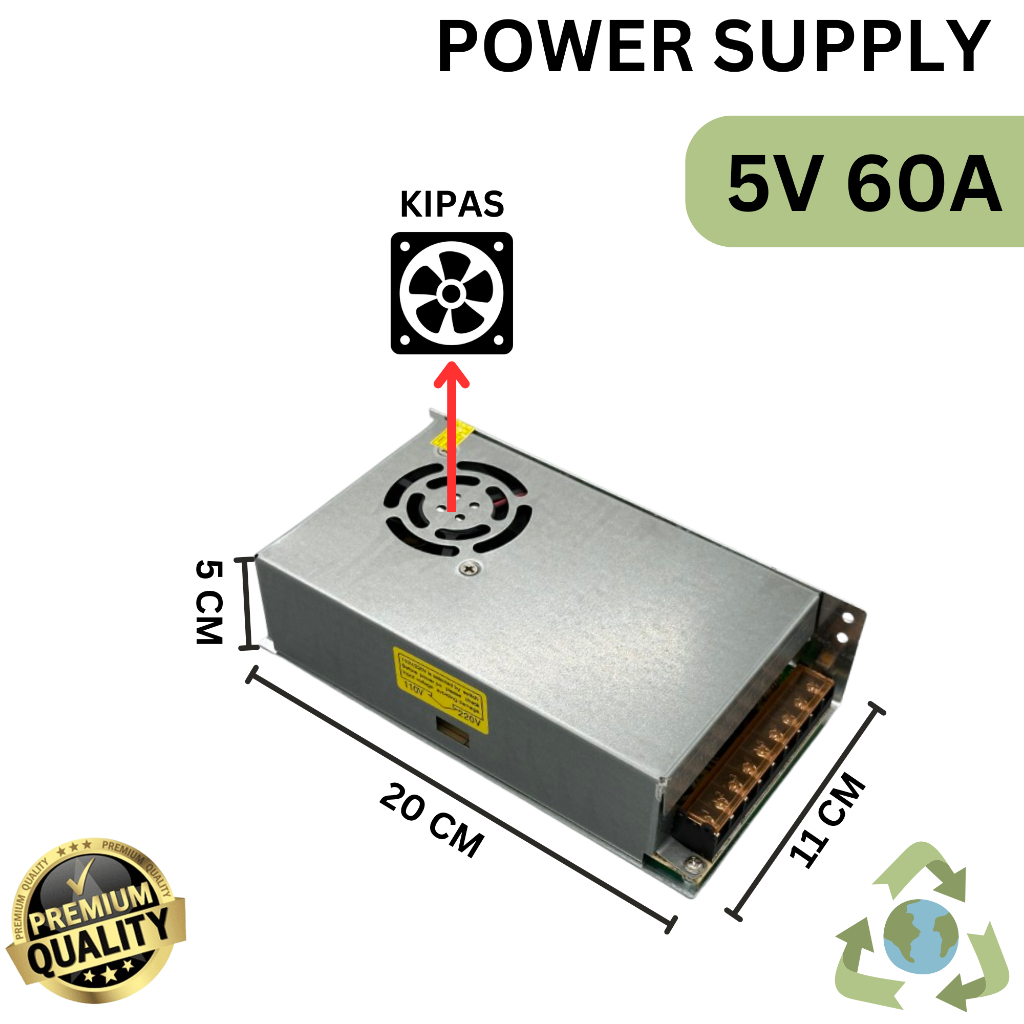 Jual Power Supply Switching PSU 5V 40A Jaring / 5V 60A+Fan High Quality ...