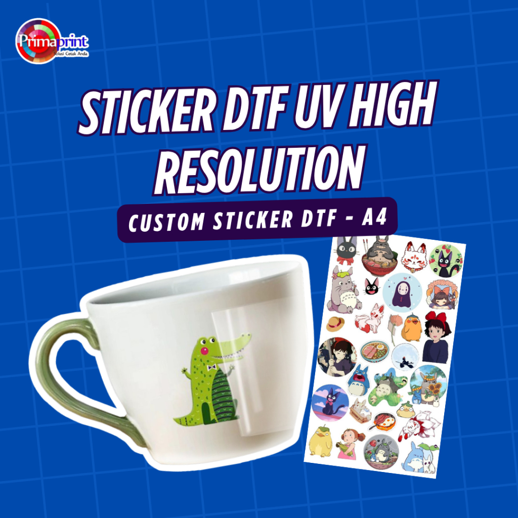 Jual Cetak Sticker Custom DTF UV Ukuran A4 & A3 | Stiker Waterproof ...