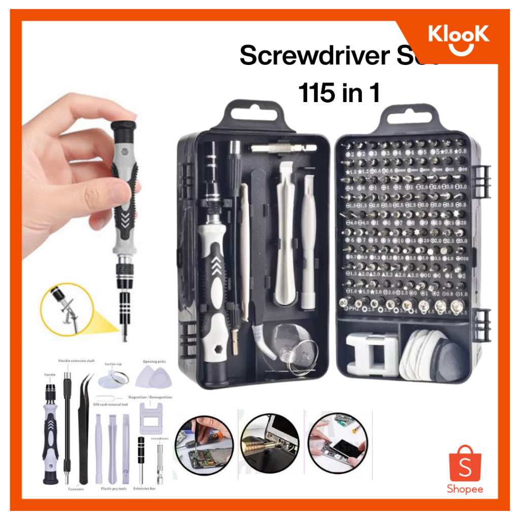 Jual Obeng Hp full set 115 in 1 Set Alat Service Reparasi HP Komputer | Shopee Indonesia