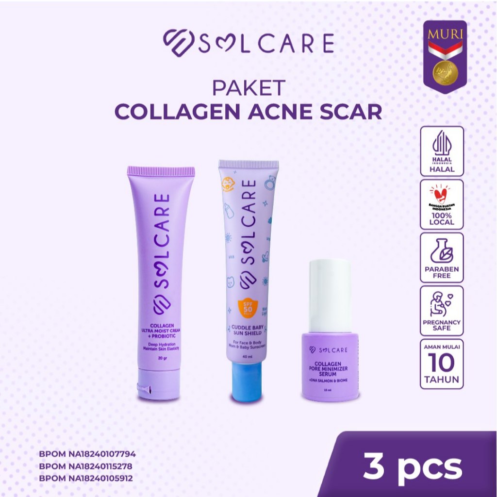 Jual BELI 3 DAPAT 12 Solcare Paket Collagen Acne Scar | Shopee Indonesia