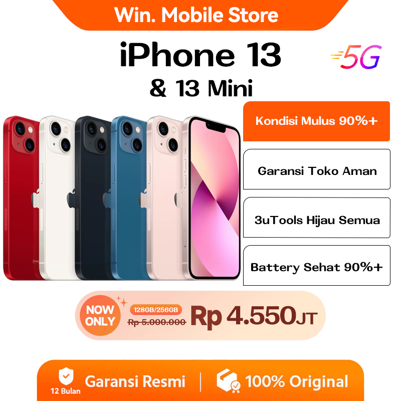 Jual IPhone 13/IP 13 Mini Second Bekas Fullset Mulus No Minus LCD Original 100% iPhone 13 /13 ...