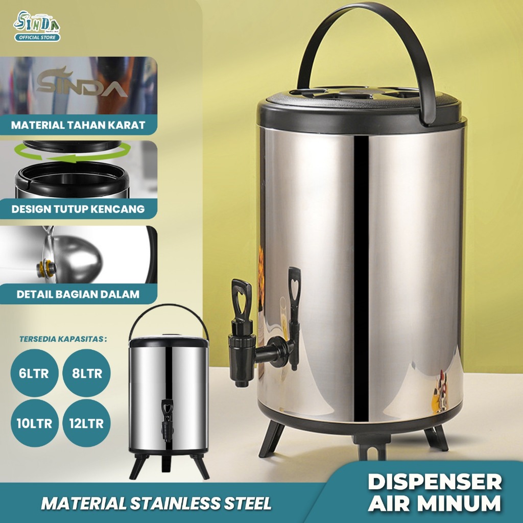 Jual Sinda Termos Air Milk Tea Bucket Water 8 10 12 Liter /Dispenser ...