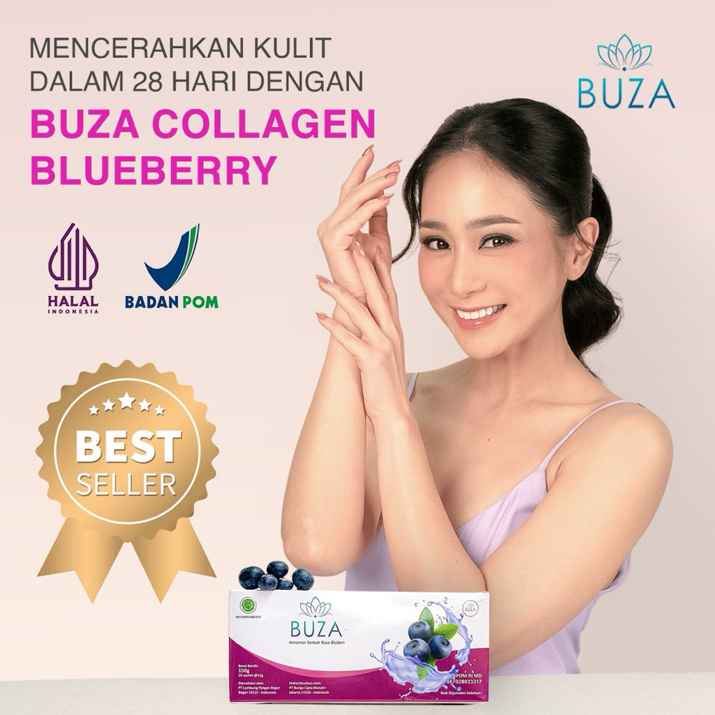 Jual 6 BOX BUZA COLLAGEN BLUEBERRY + 1 Tumbler | Shopee Indonesia