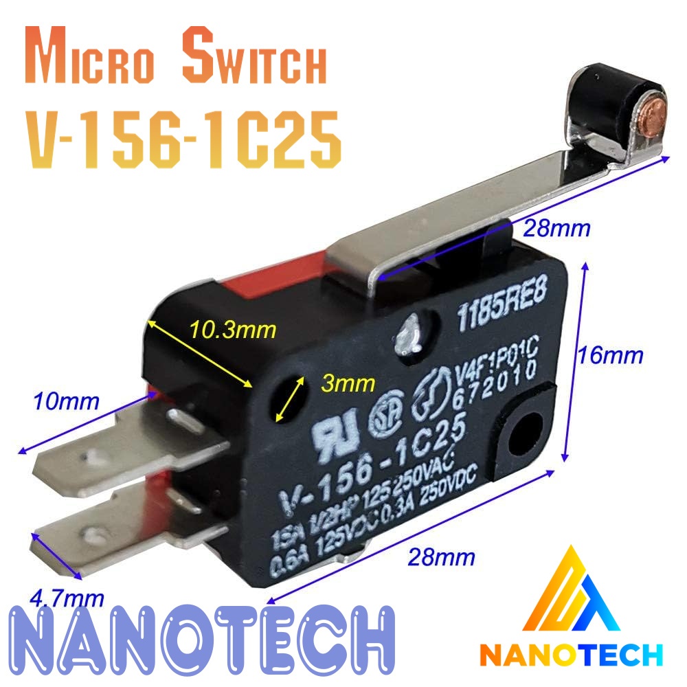 Jual Saklar Limit Switch V-156-1C25 Micro Limit Switch Tuas Roda ...