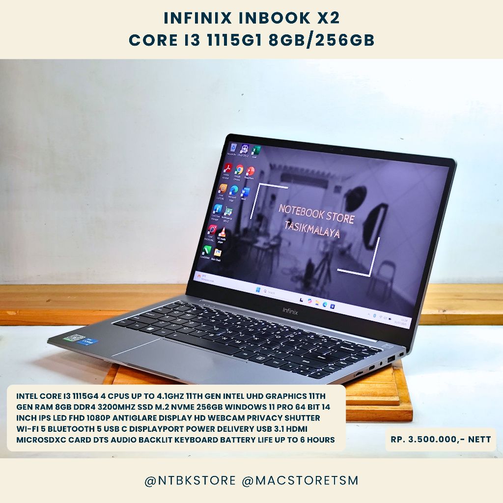 Jual Infinix Inbook X2 core i3 gen 11 8gb 256gb 14 inch ultrabook ...