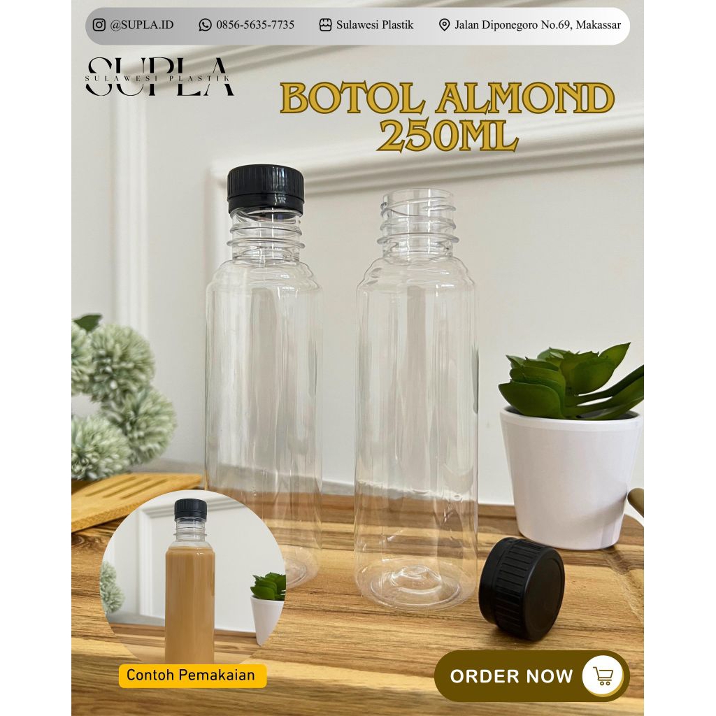 Jual Botol Almond 250 ML Isi 110pcs | Botol Almond 500ML Isi 110 pcs ...