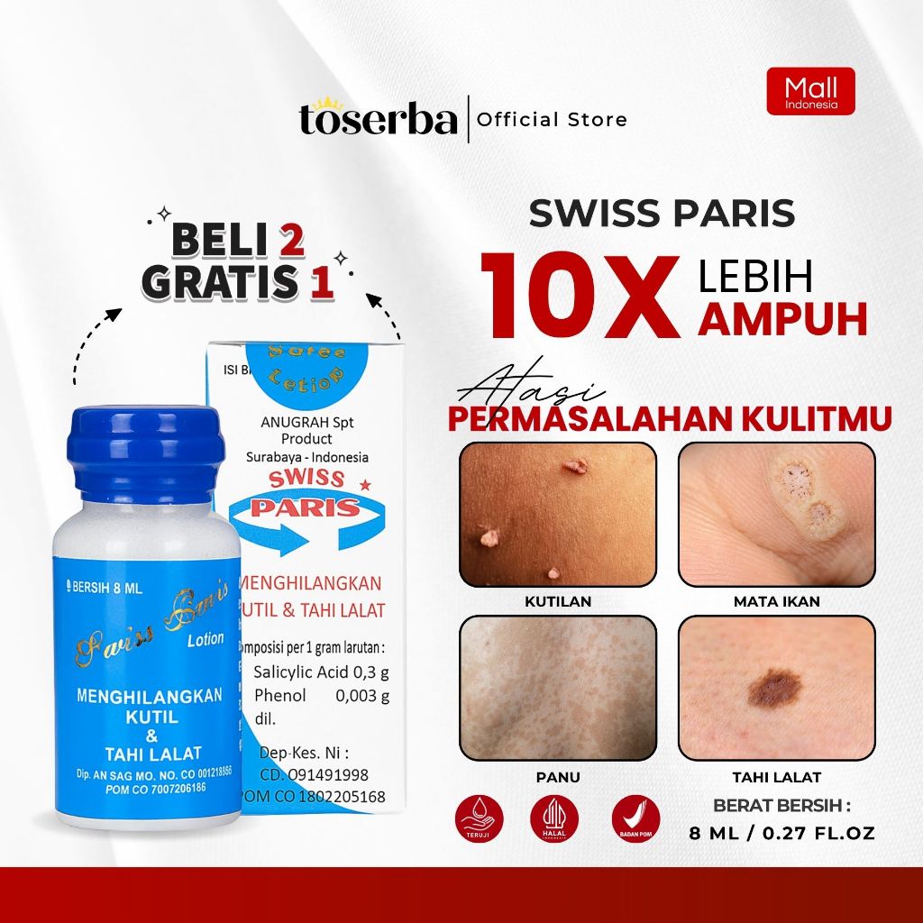 Jual SWISS PARIS LOTION PENGHILANG TAHI LALAT & KUTIL 8 ML ORIGINAL ...