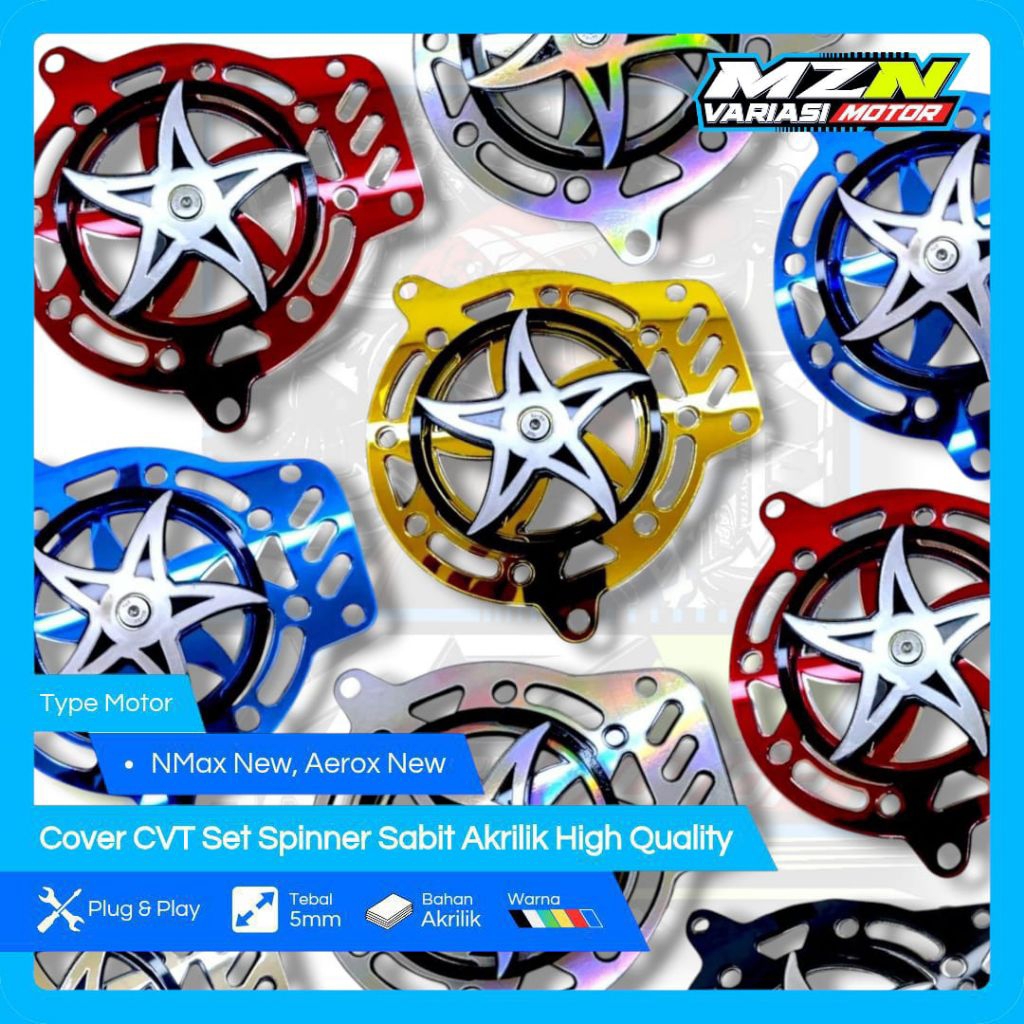 Jual Cover CVT Nmax New Tutup CVT Nmax New Set Spinner Sabit Akrilik 4 ...