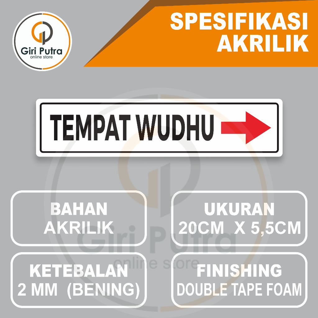 Jual TEMPAT WUDHU ARAH KANAN / AKRILIK TEMPEL | Shopee Indonesia