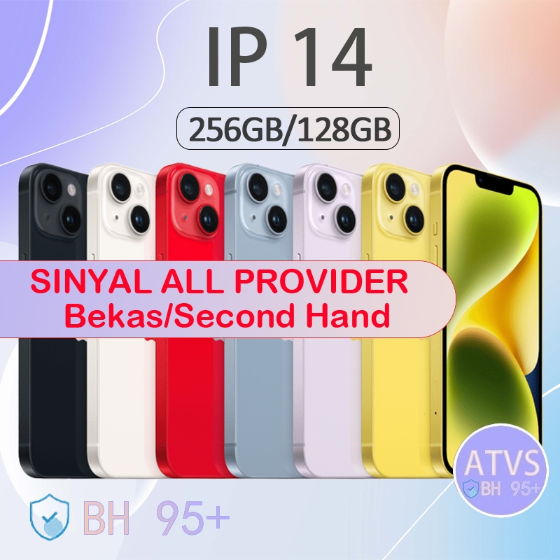Jual IP 14 128GB/256GB FULLSET MULUS SECOND GOOD CONDITIONS Bekas bh 95+ | Shopee Indonesia