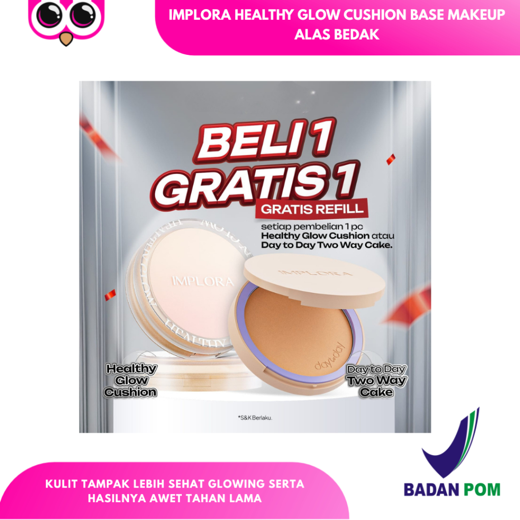 Jual IMPLORA HEALTHY GLOW CUSHION BASE MAKEUP ALAS BEDAK | Shopee Indonesia