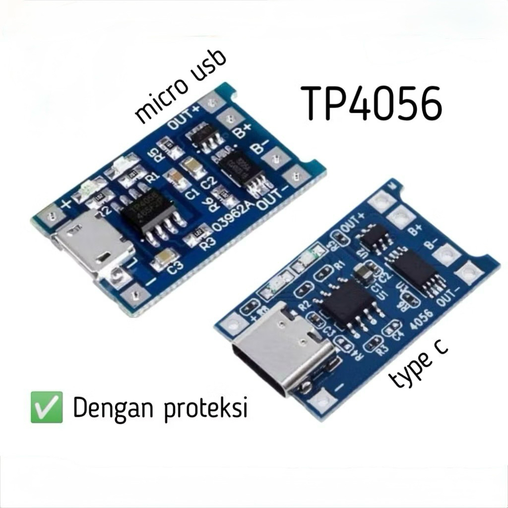 Jual Modul TP4056 Charger Baterai Lithium 18650 TP4056 Micro USB Type C ...