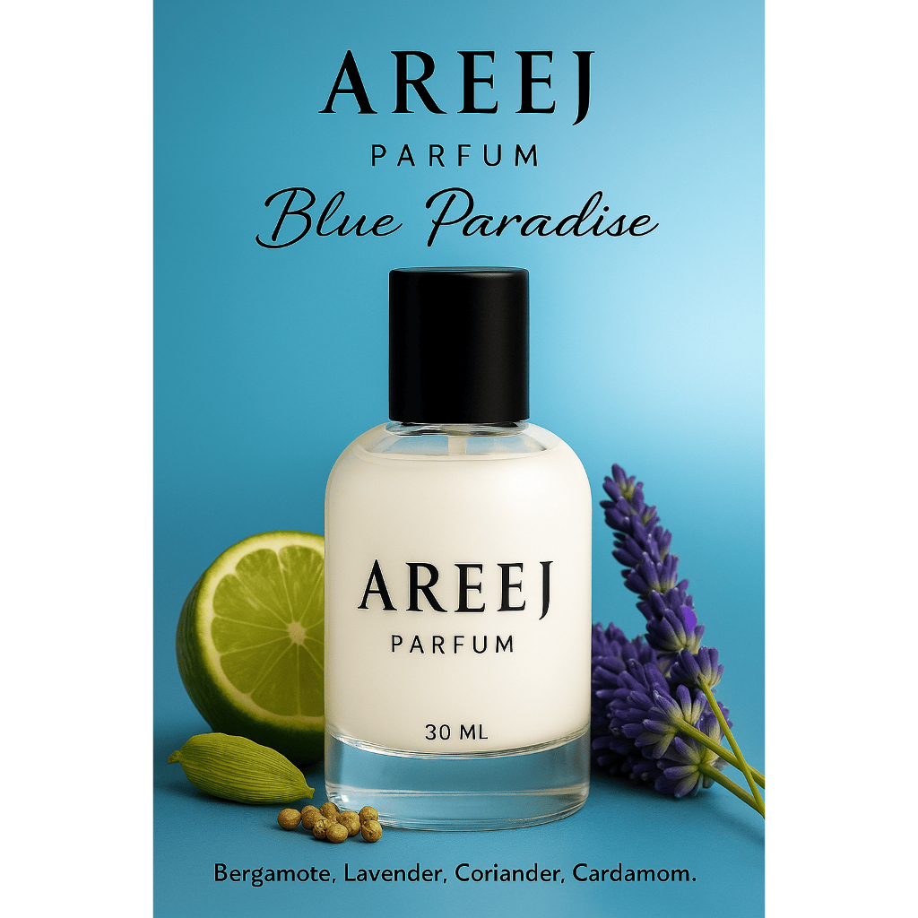 Jual Areej Parfum Water-Based – Blue Paradise | 0% Alkohol | Citrus Aromatic | Tahan Lama hingga ...