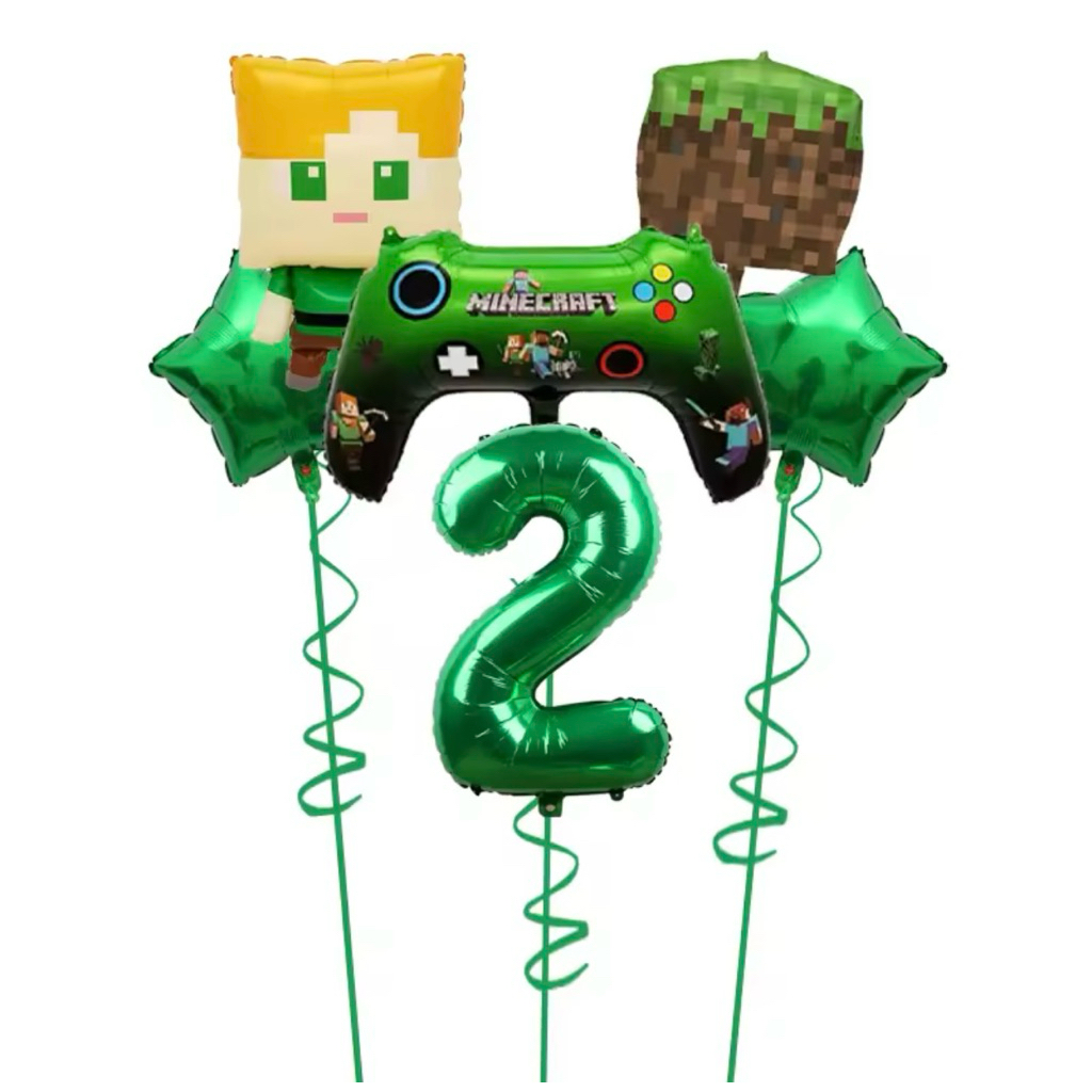 Jual PAKET BALON KUBUS JOYSTIK MINECRAFT ANGKA HIJAU 80cm | Shopee ...